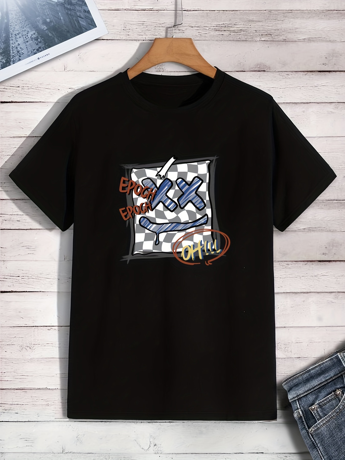 Plus Size Mens Trendy Graphic T Shirt Comfy Elastic Tees Temu Norway