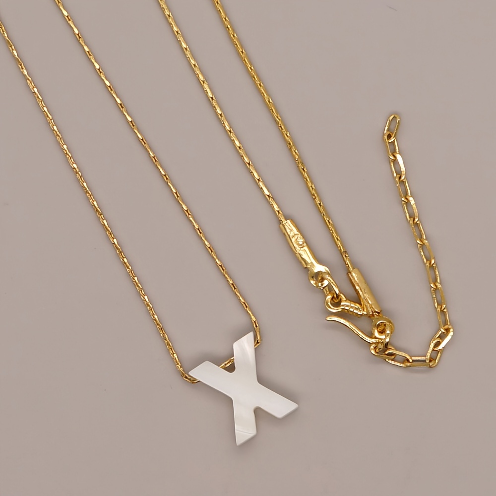 26 Shell English Letter Necklace Golden Chain Boho Neck - Temu United ...