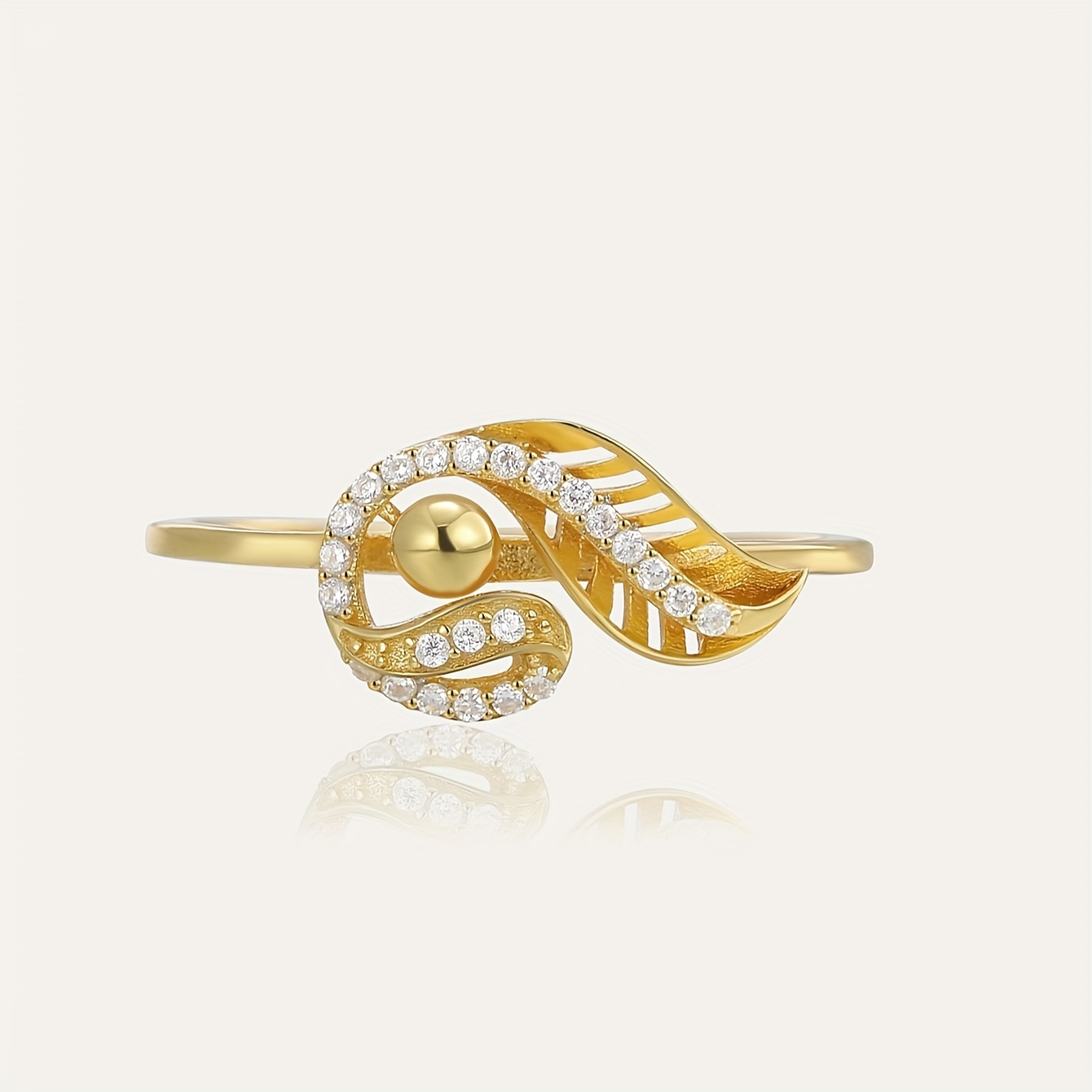 925 Sterling Silver Promise Ring Trendy Feather Design 18k - Temu ...