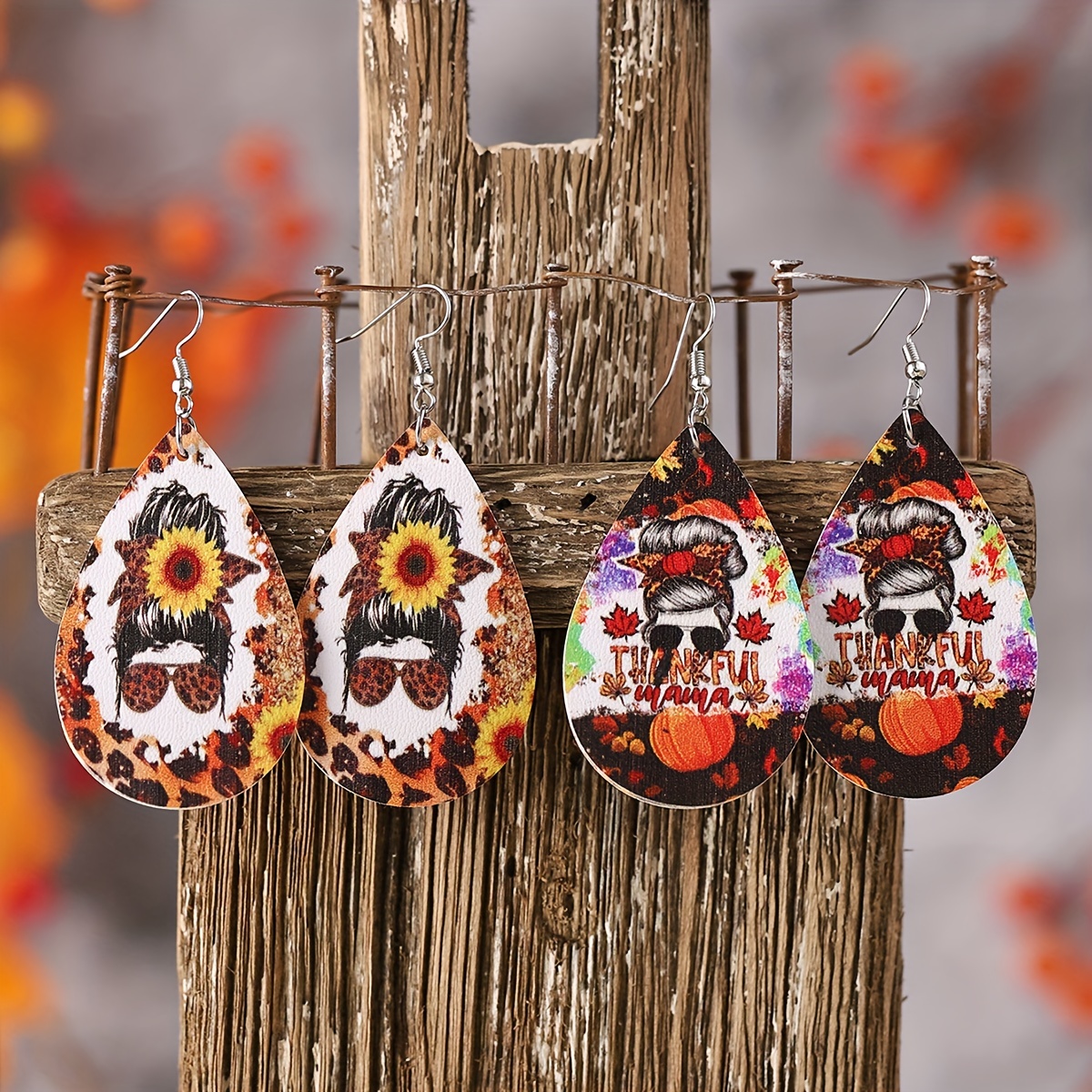 Retro Autumn Leopard Print Sunflower Maple Leaf Pumpkin - Temu Australia