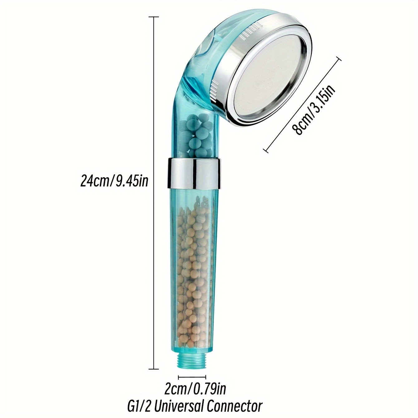 Blue Negative Ion Large Shower Head Pressurized Shower Head - Temu New ...