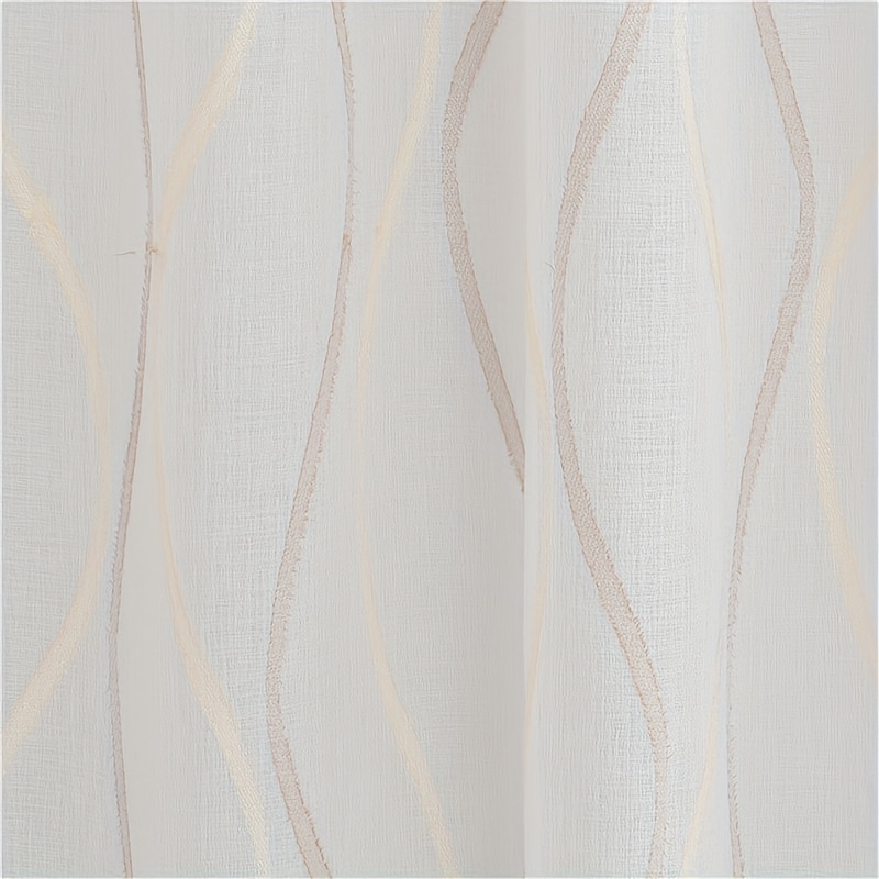 water wave pattern tulle sheer curtain rod pocket - Temu Canada