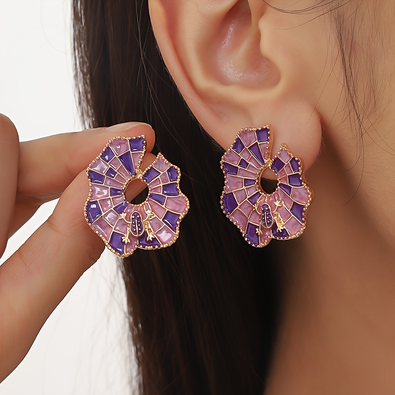 Earrings Checkered Leaf + Frog Design Multi Colors U Choose - Temu ...