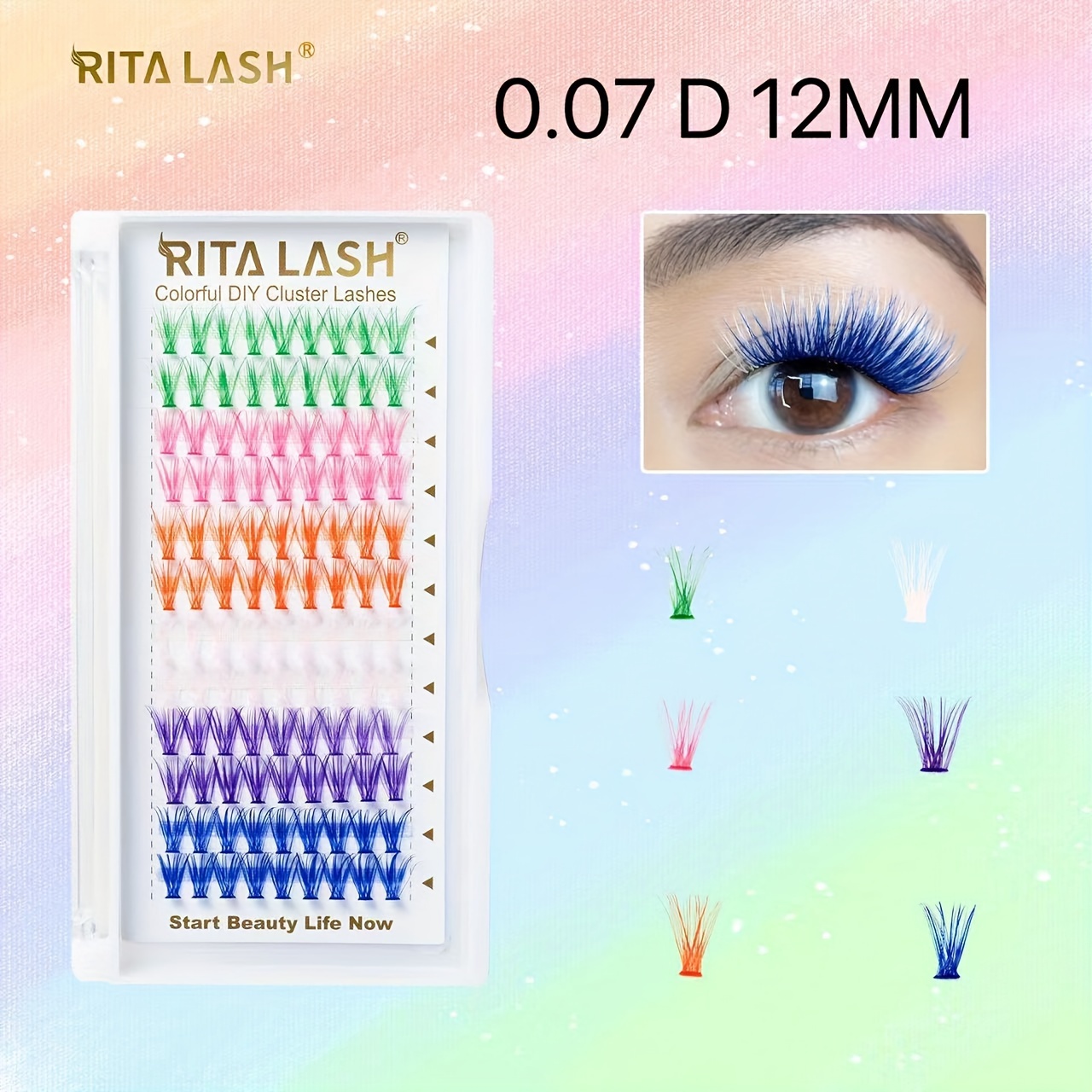 Colored Lash Clusters 6 Colors Individual Lashes D Curling - Temu Australia