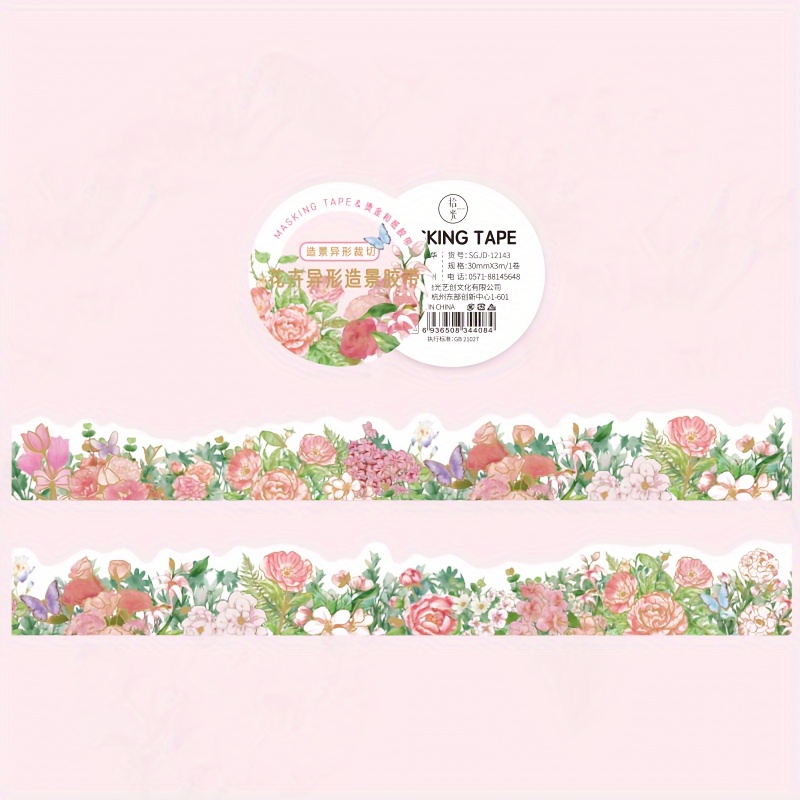 Flower Special shaped Landscaping Tape Pastoral Style Diary - Temu ...