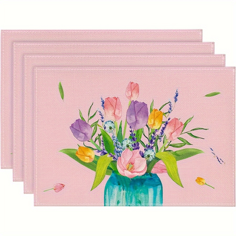 Placemats Tulip Vase Summer Placemats Seasonal Spring - Temu Ireland