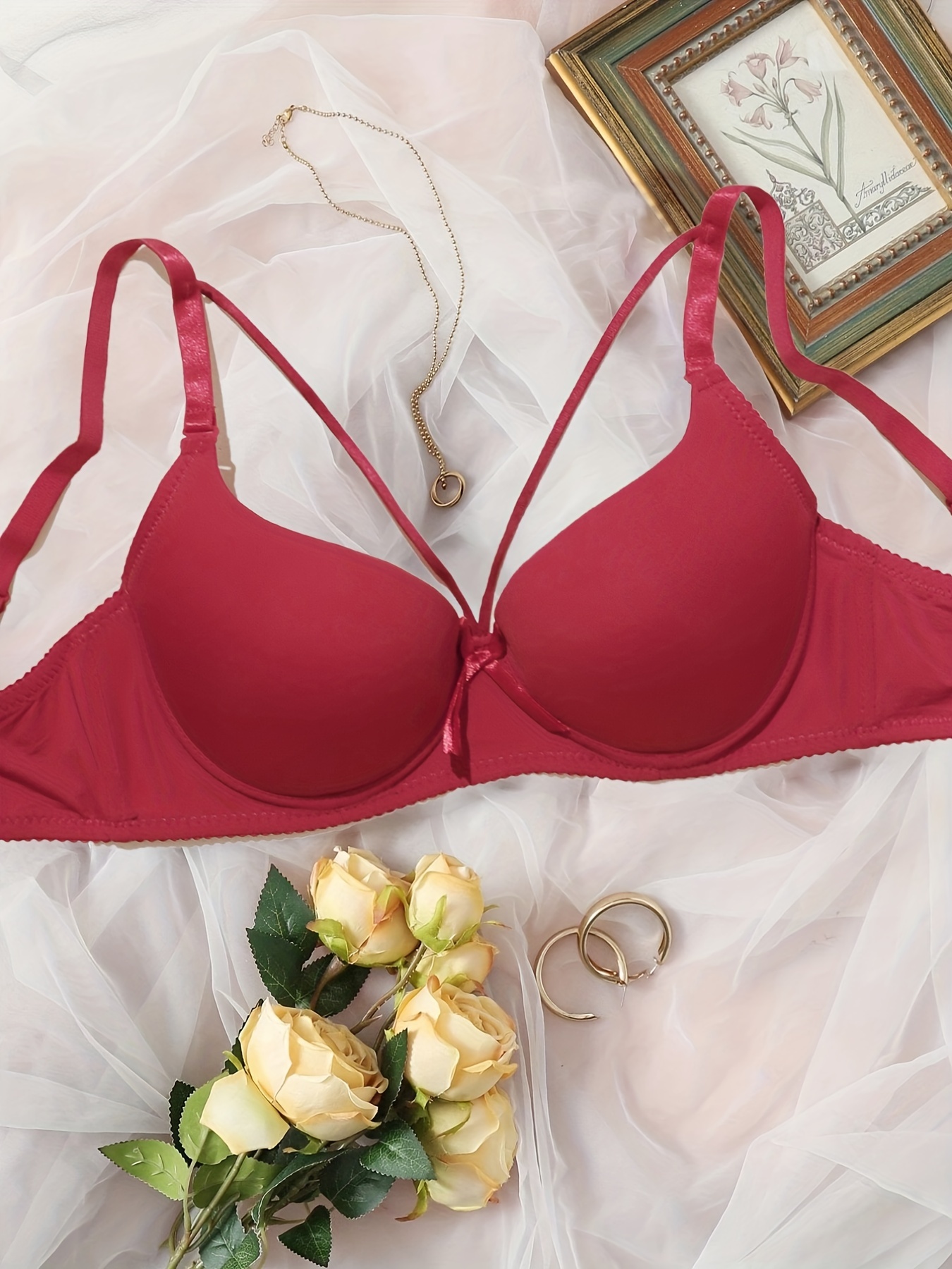 Hollow Push Bra Comfy Simple Everyday Bra Women's Lingerie - Temu Australia