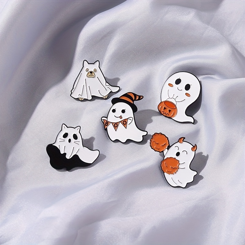 White Ghost Shape Brooch Cartoon Lovely Backpack Decoration - Temu ...