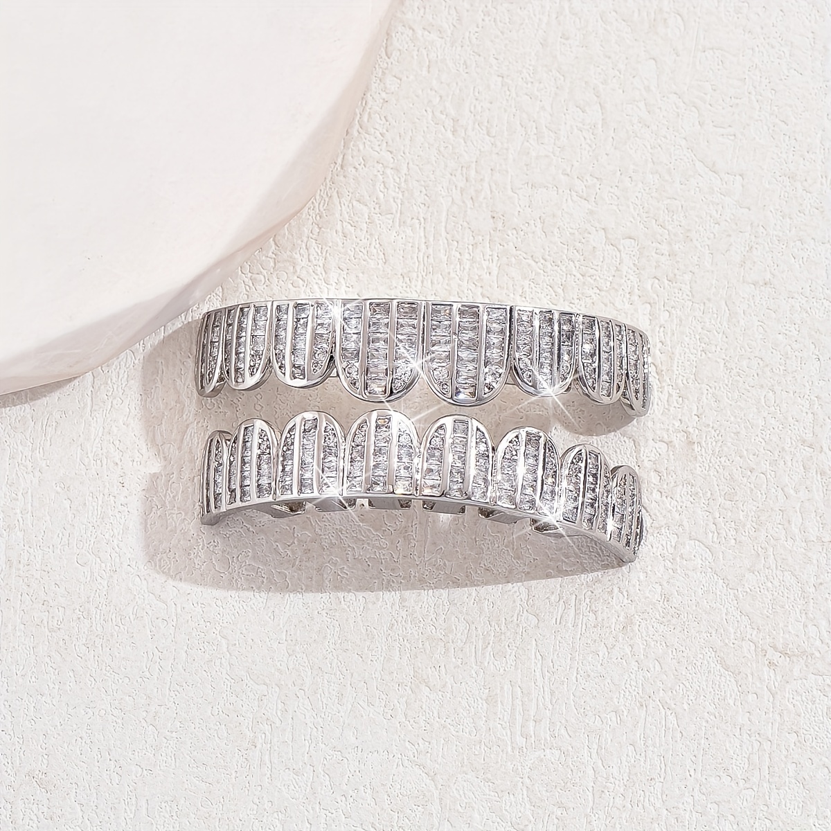 Men's Hip Hop Zircon Teeth Grillz, Top And Bottom Teeth Grills, Party ...