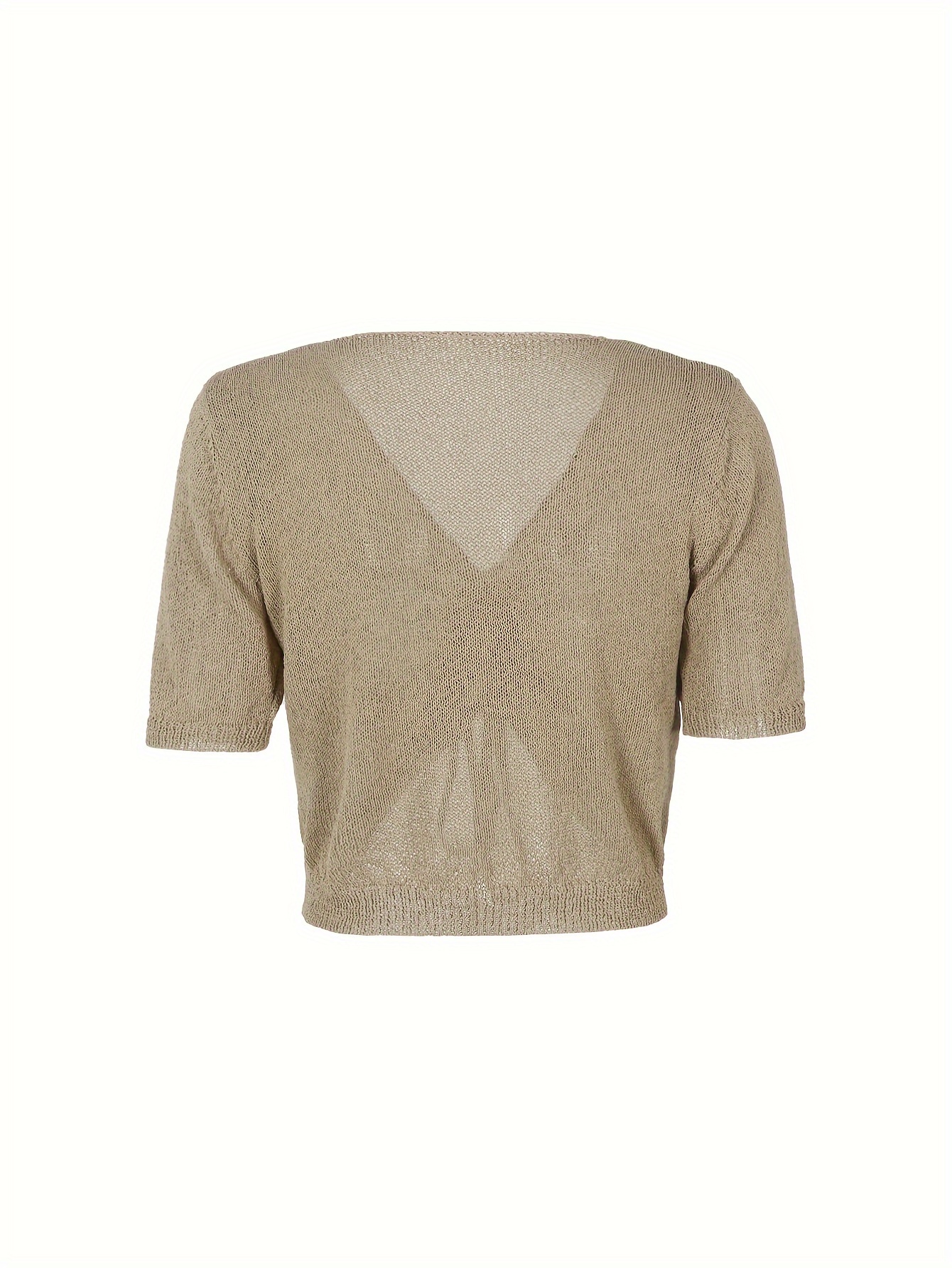 Solid Color V Neck Pullover Sweater Casual Drawstring Ruched - Temu United