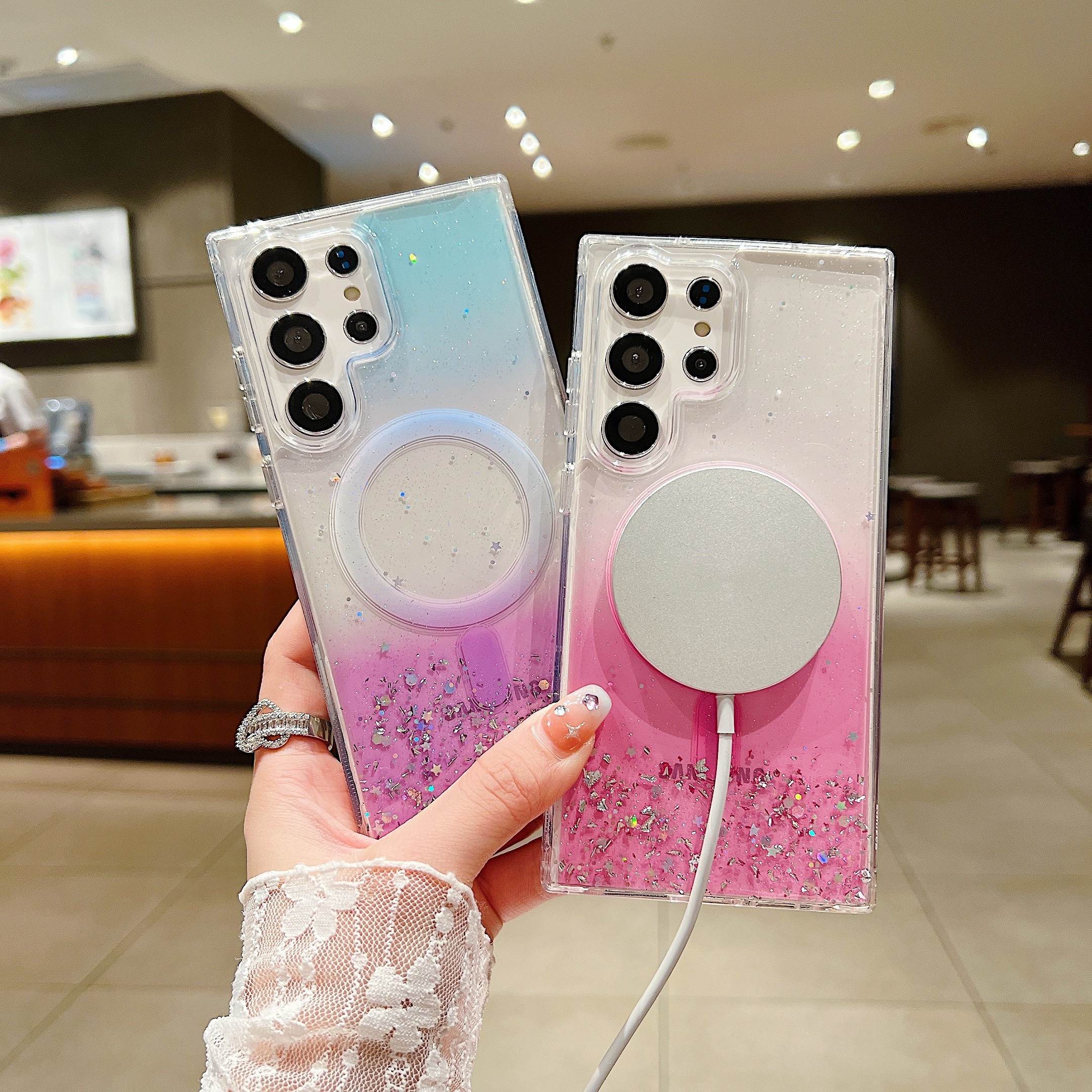 Sparkling Starry Sky Flash Design Gradient Color Magnetic - Temu New ...