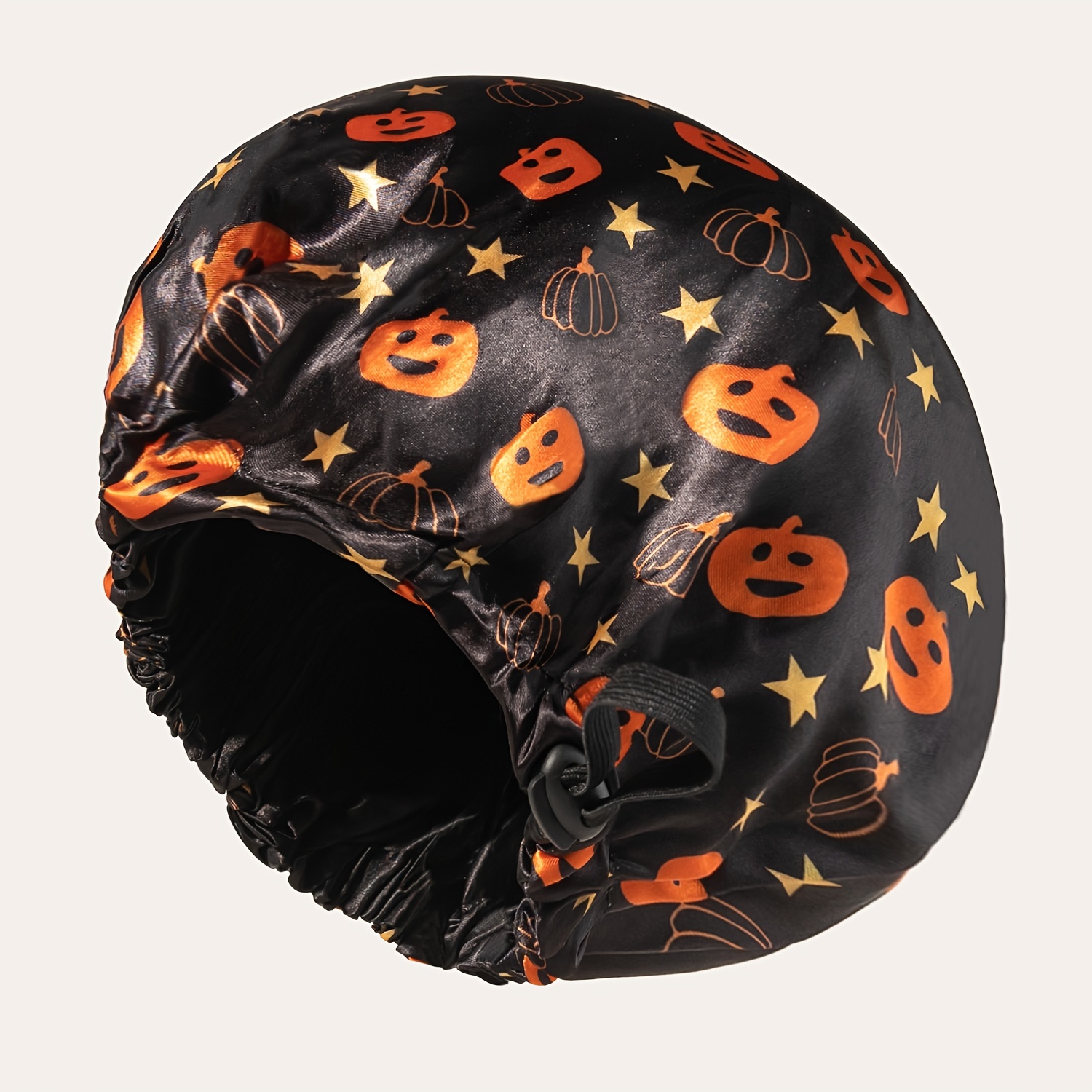 Large Bonnet Silky Satin Bonnet With Elastic Soft Band Black - Beauty ...