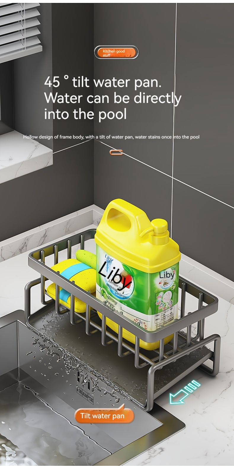 Kitchen Sink Rack Sponge Holder Kitchen Tray Draining - Temu