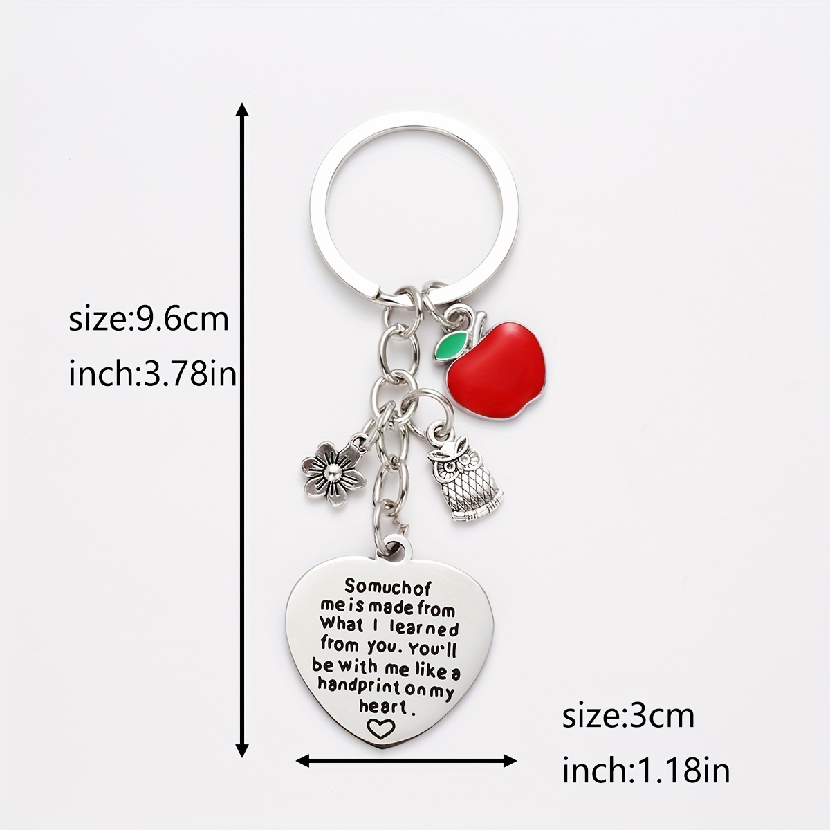 Teacher Appreciation Gift Keychain Heart Shaped Stainless - Temu United ...