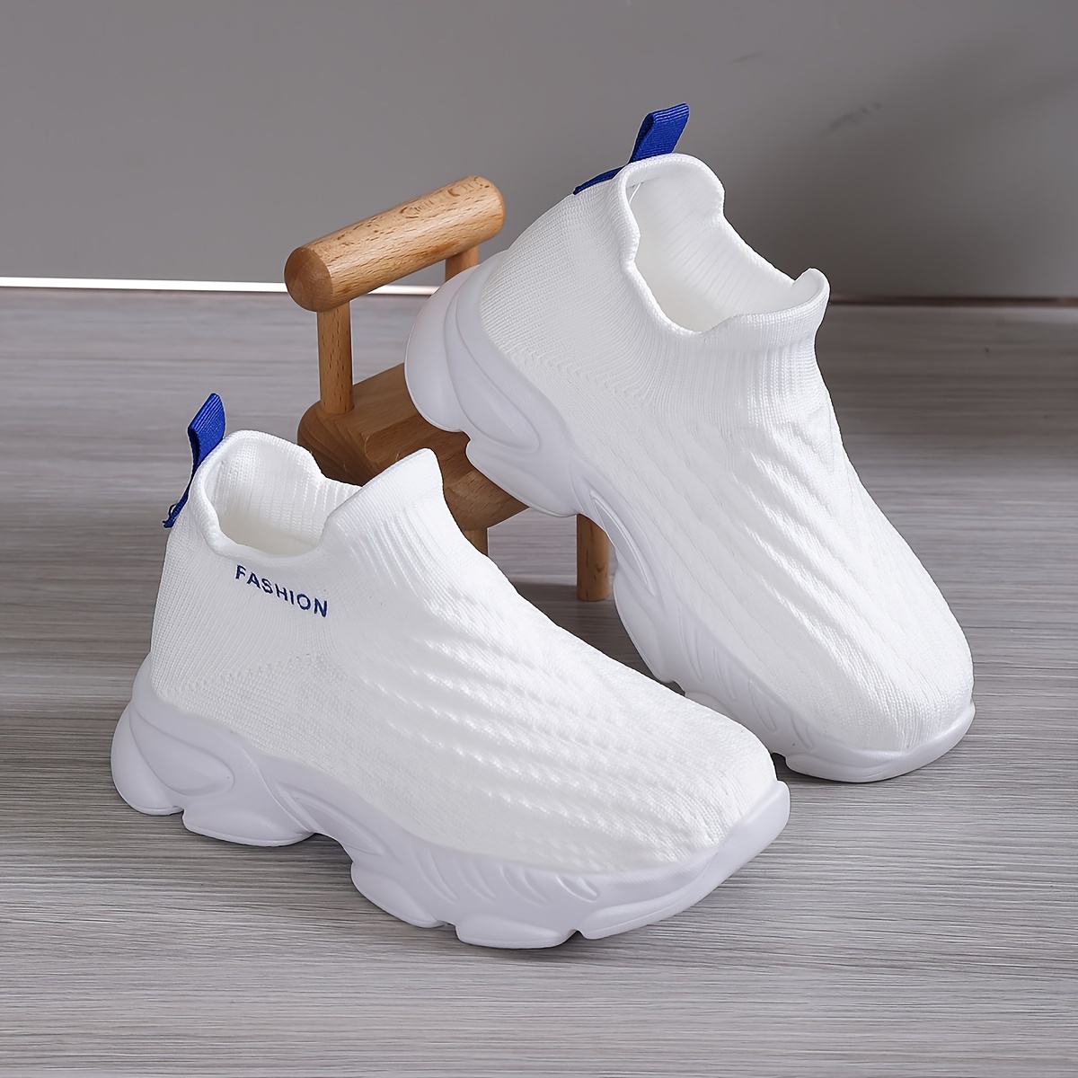 Girl's Trendy Solid Woven Knit Breathable Slip Sock Shoes - Temu Portugal