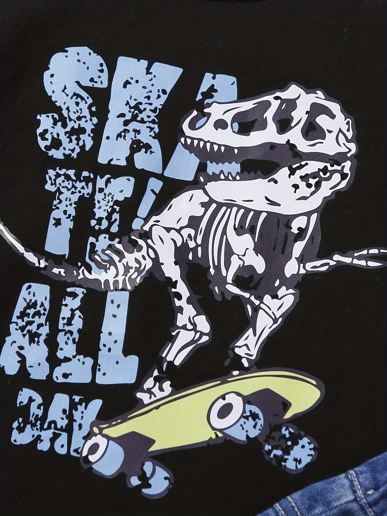 Dinosaur T shirt Elastic Waistband Denim Shorts Set Cool - Temu Netherlands