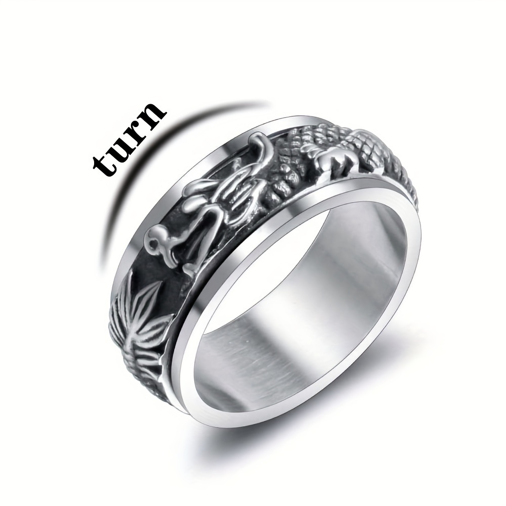 Punk Style Rotatable 304 Stainless Steel Ring Hip hop Style - Temu ...