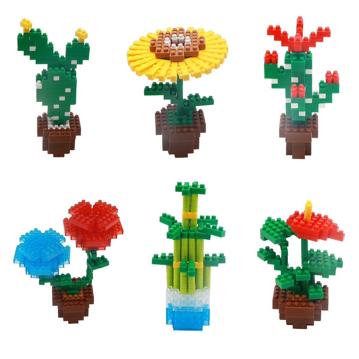 32 Kinds Of Plant And Flower Building Block Sets Fresh - Temu