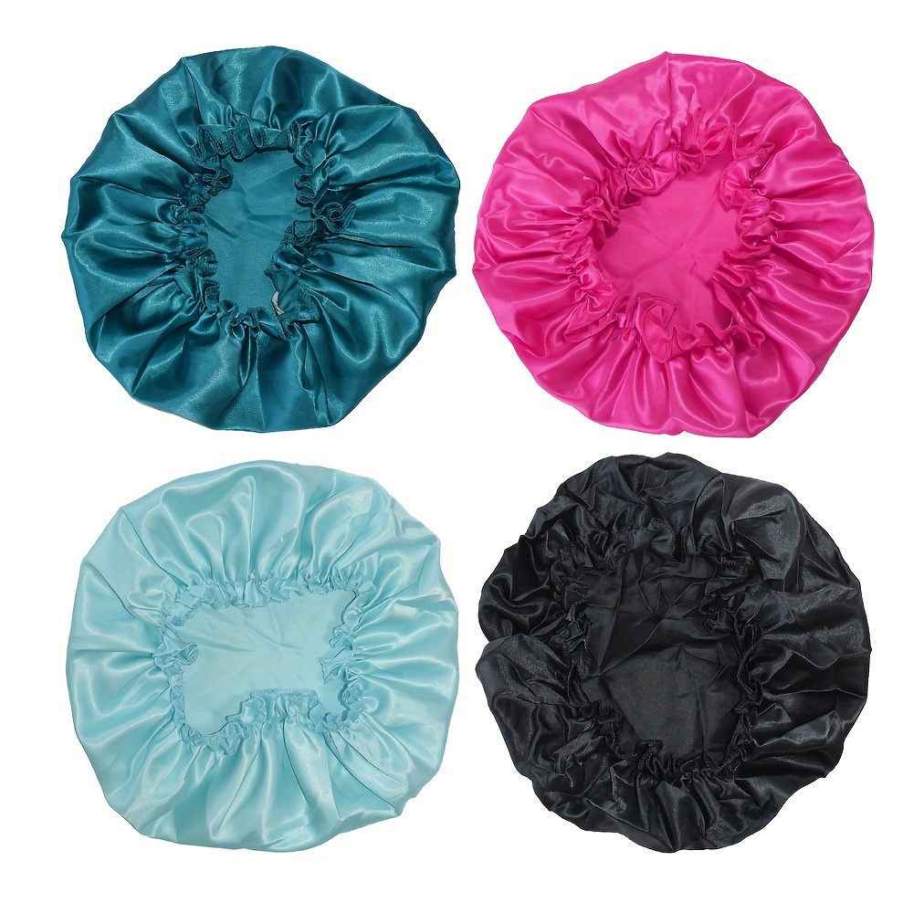 4pcs Satin Bonnet Soie Bonnet Cheveux Bonnet Pour Dormir, Réutilisable ...