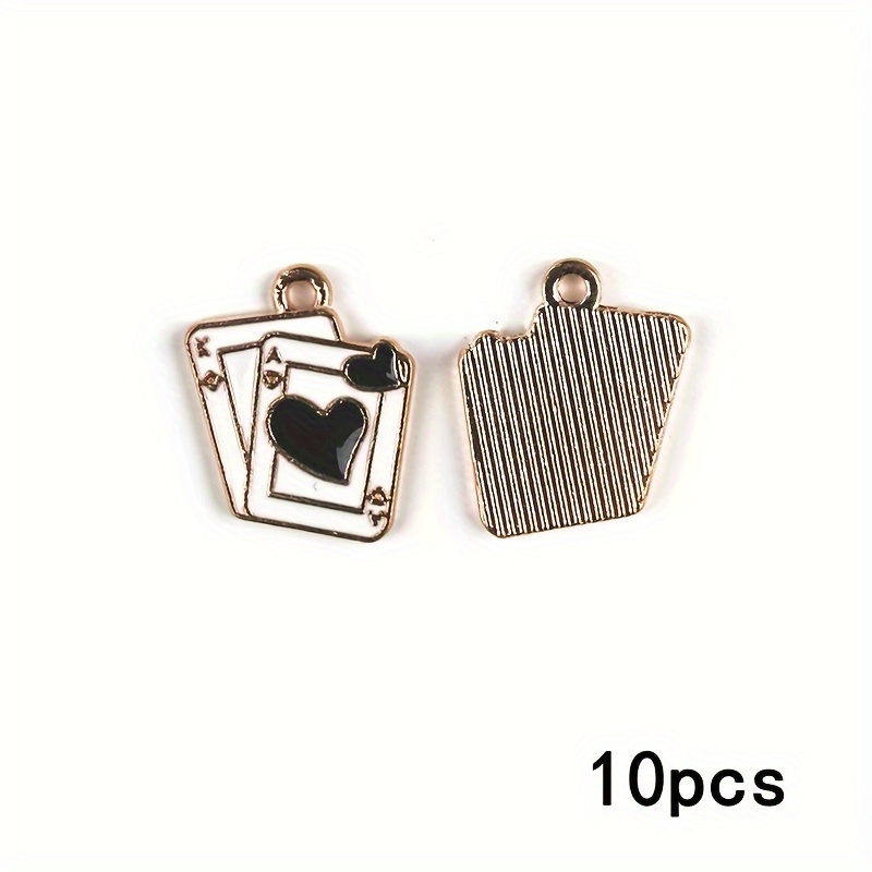 Peach Heart Love Playing Card Diy Alloy Dropping Oil Poker - Temu ...