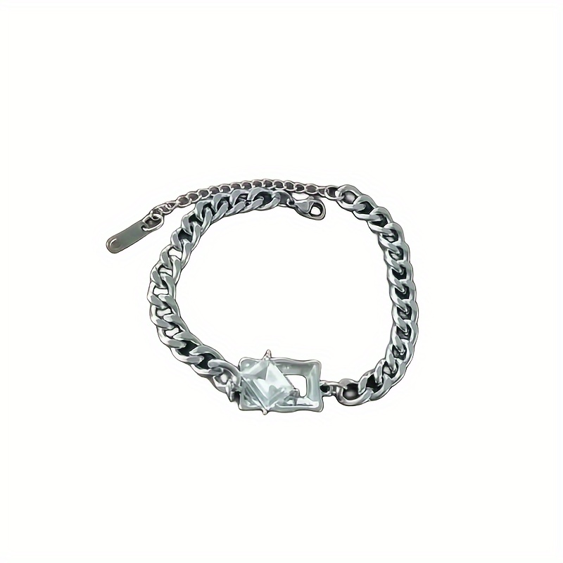 Pulsera De Cadena Cubana De Acero De Titanio Pulsera De - Temu Mexico