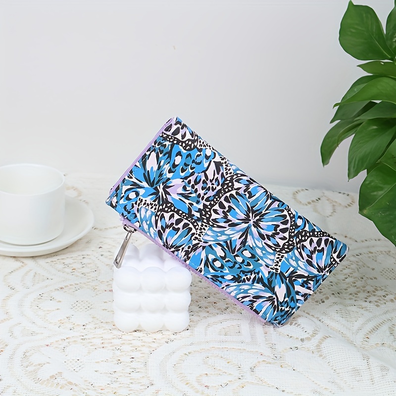 Butterflies Print Pattern Long Wallet Zipper Around - Temu United