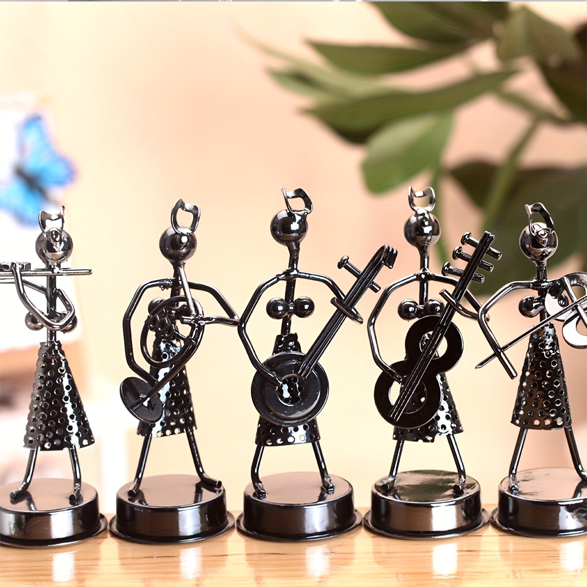 Metal Musician Guitarist Statue Musical Instrument Little - Temu