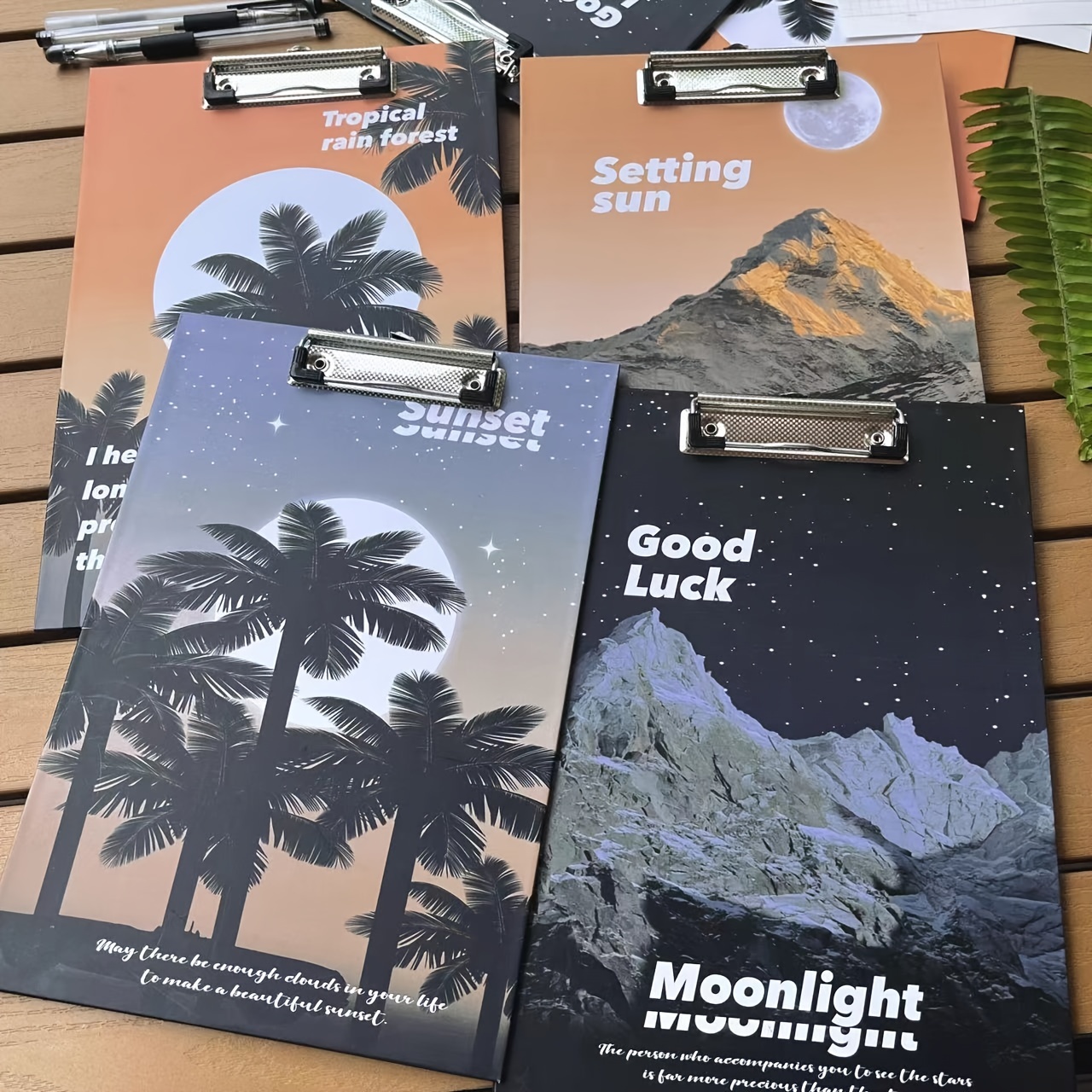 1pc Retro Style Clipboard Sunset Coconut Tree Student A4 Writing Pad ...
