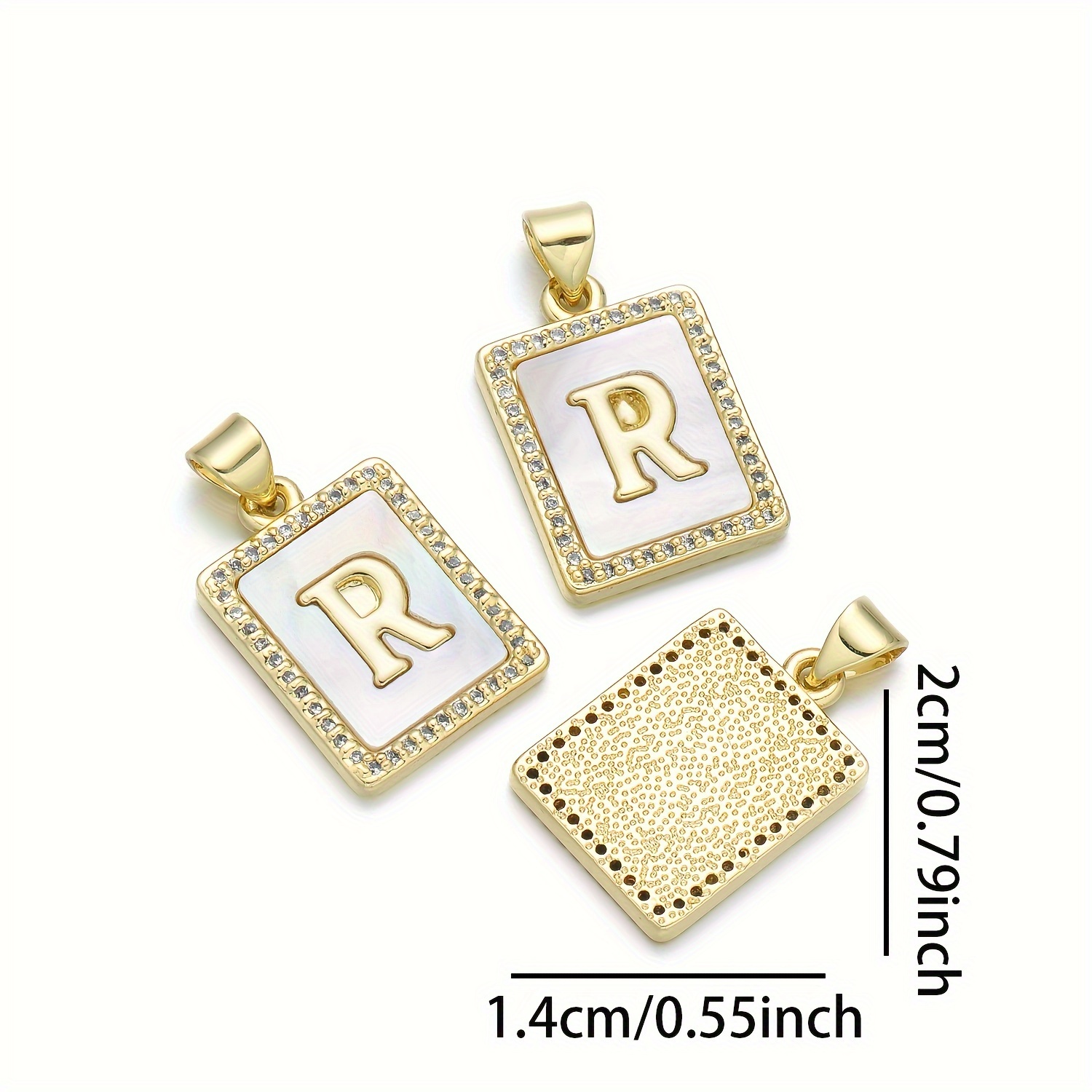 Natural Shell Rectangle 26 English Letter Pendant Series - Temu United ...