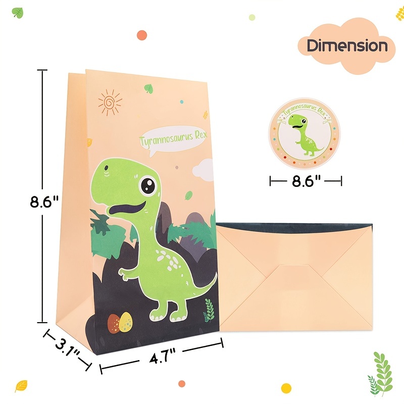 dinosaur goodie candy treat bags dino themed birthday t rex - Temu Canada