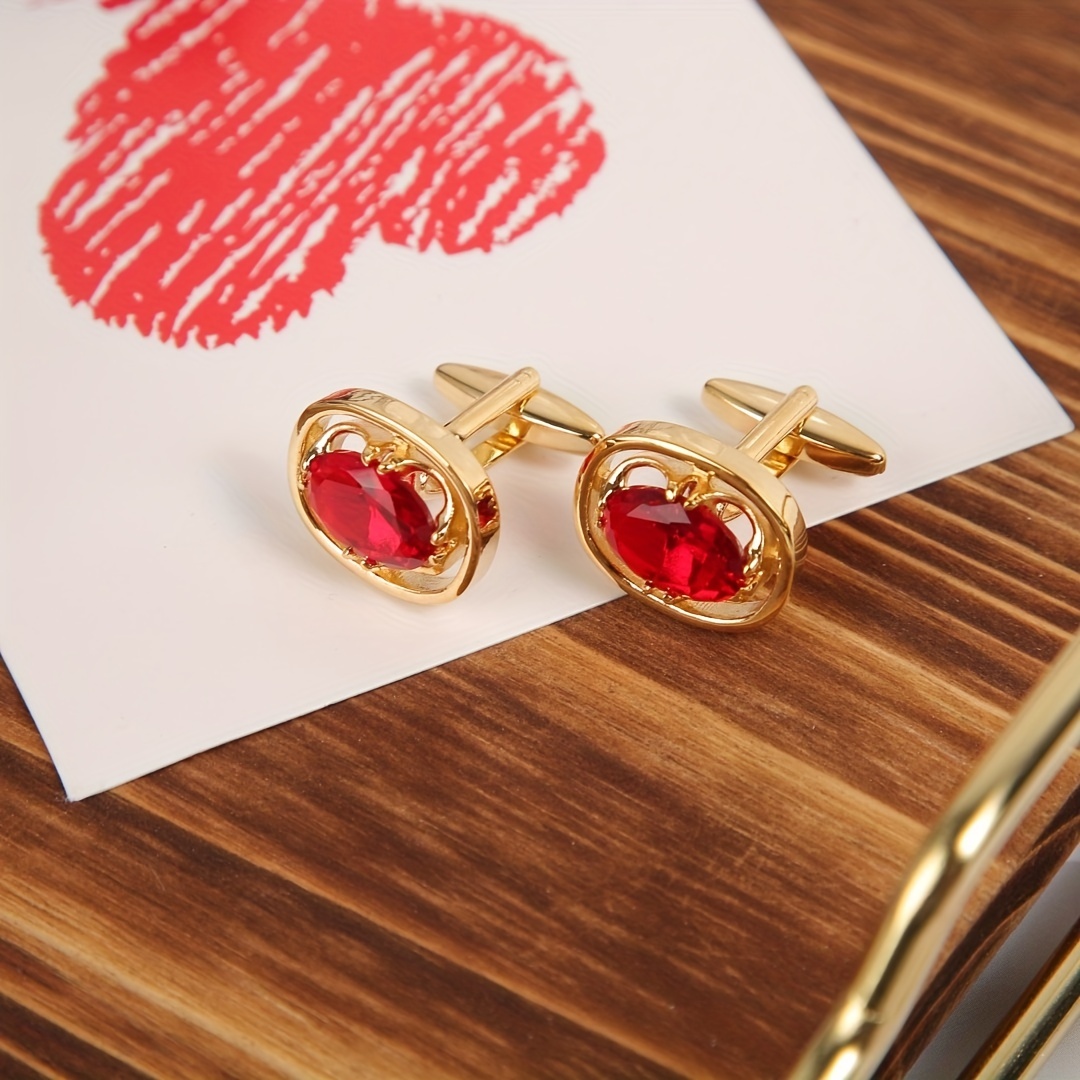 Men's Stylish Hollow Sleeve Studs Colorful Cufflinks - Temu United Kingdom