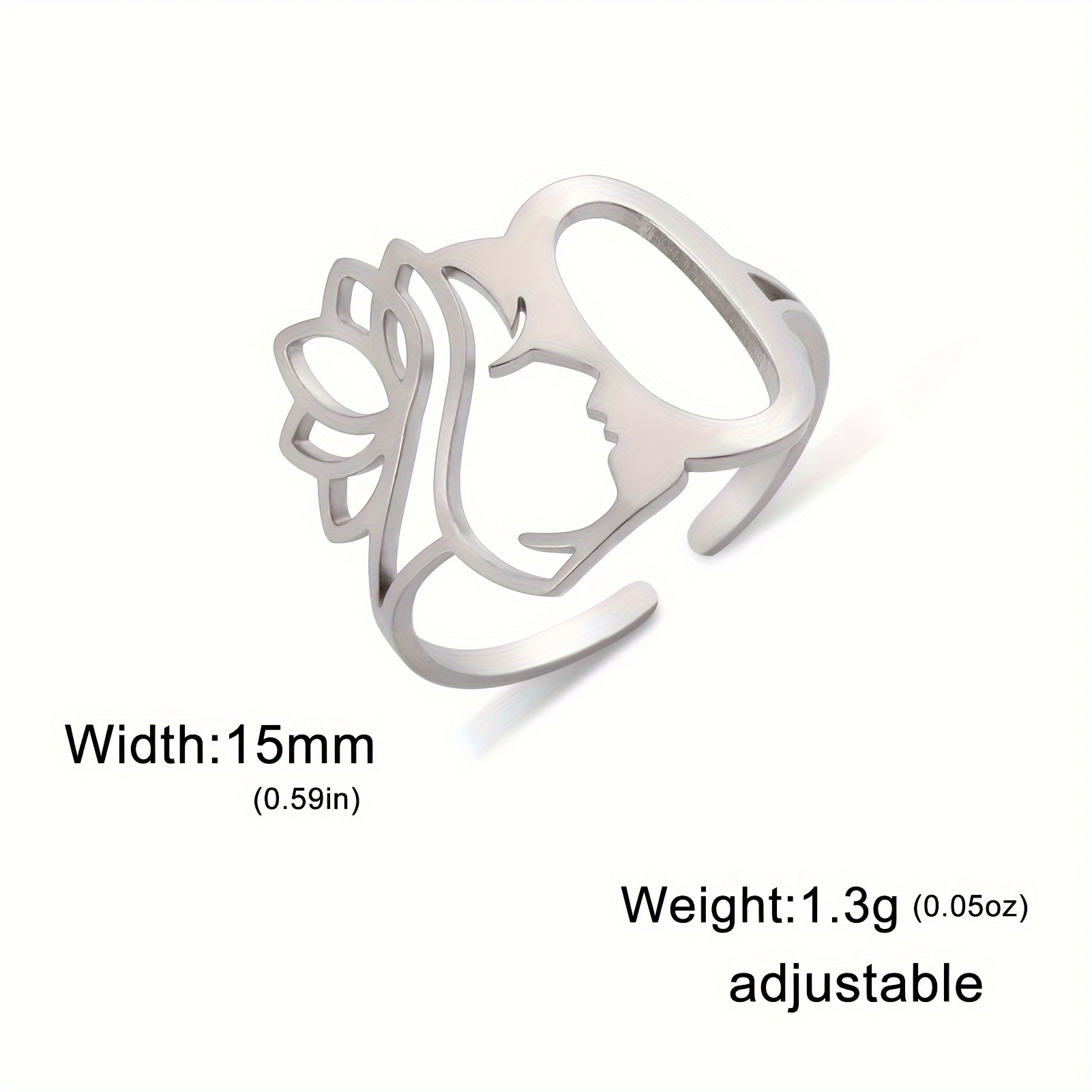 Lotus Beauty Letter Ring A z Initial Lotus Adjustable Ring - Temu ...