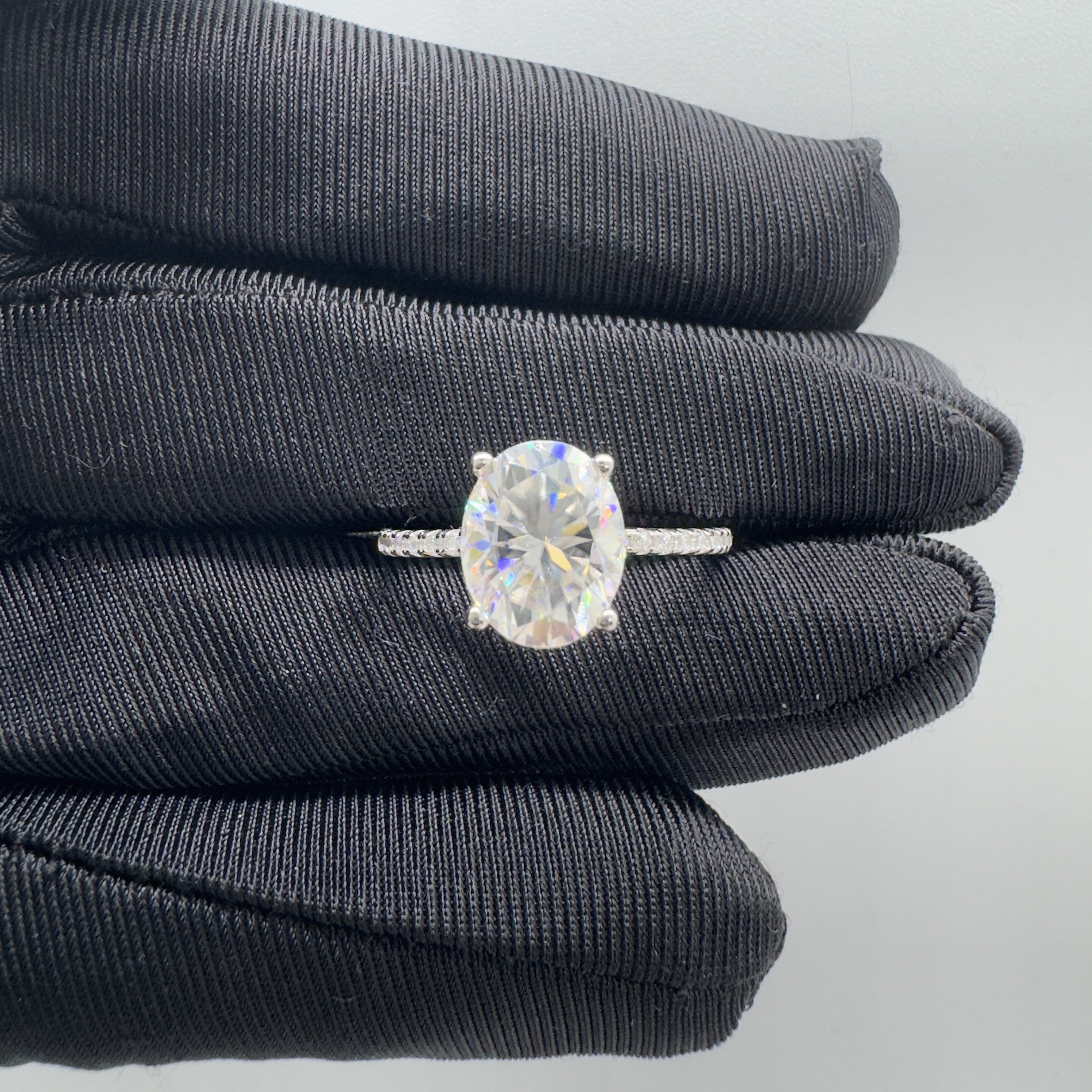 Brilliant Oval Cut Moissanite 925 Silver Ring - Temu United Kingdom