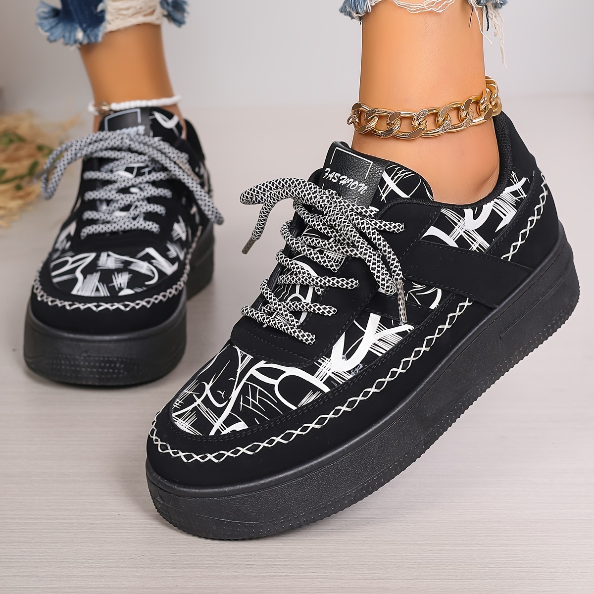 Colorblock Trendy Sneakers Women s Lace Soft Sole Platform - Temu Canada