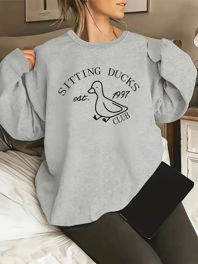 Cozy Fleece Lined Club Womens Sweatshirt Temu Canada