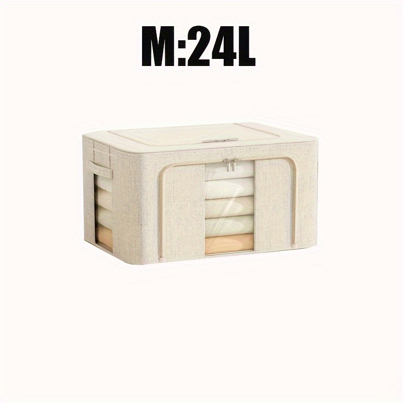 Thickened Cotton Linen Fabric Clothes Storage Box Foldable - Temu ...