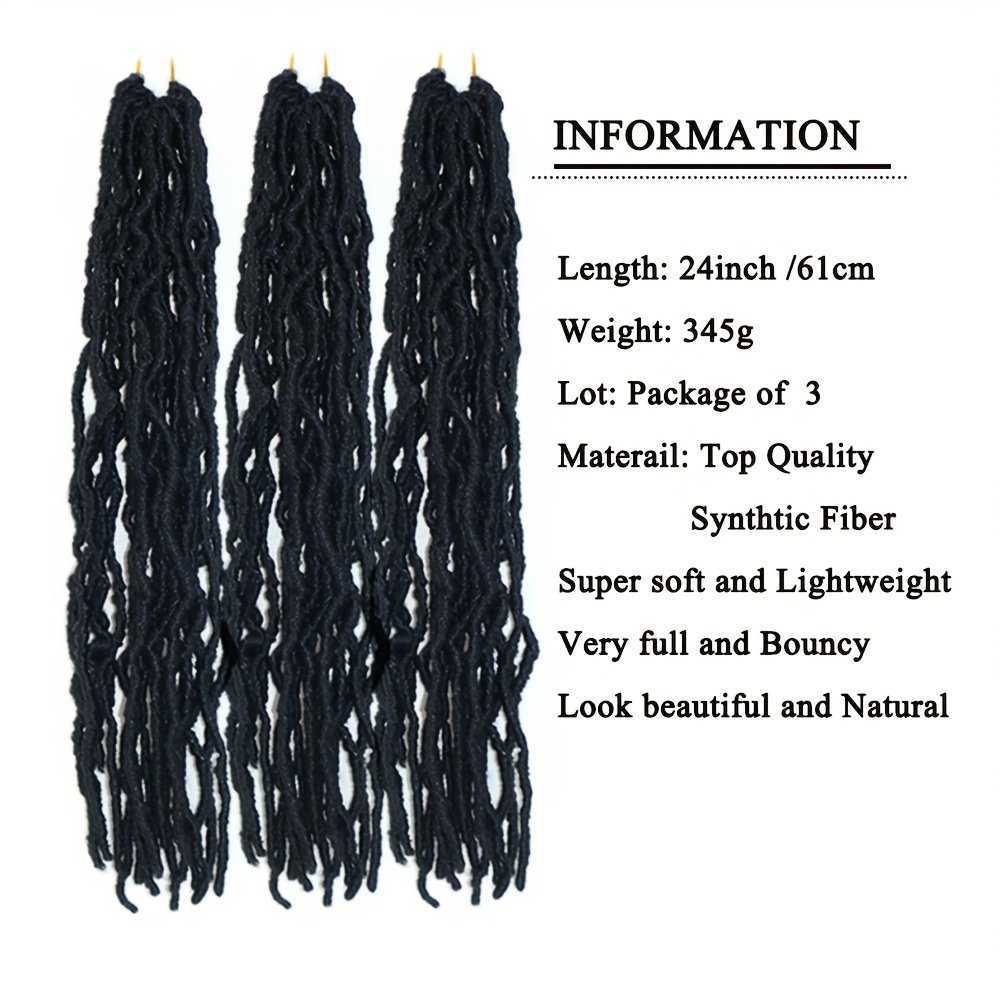 Soft Locs Wavy Dreadlocks Crochet Braids Synthetic Hair - Temu