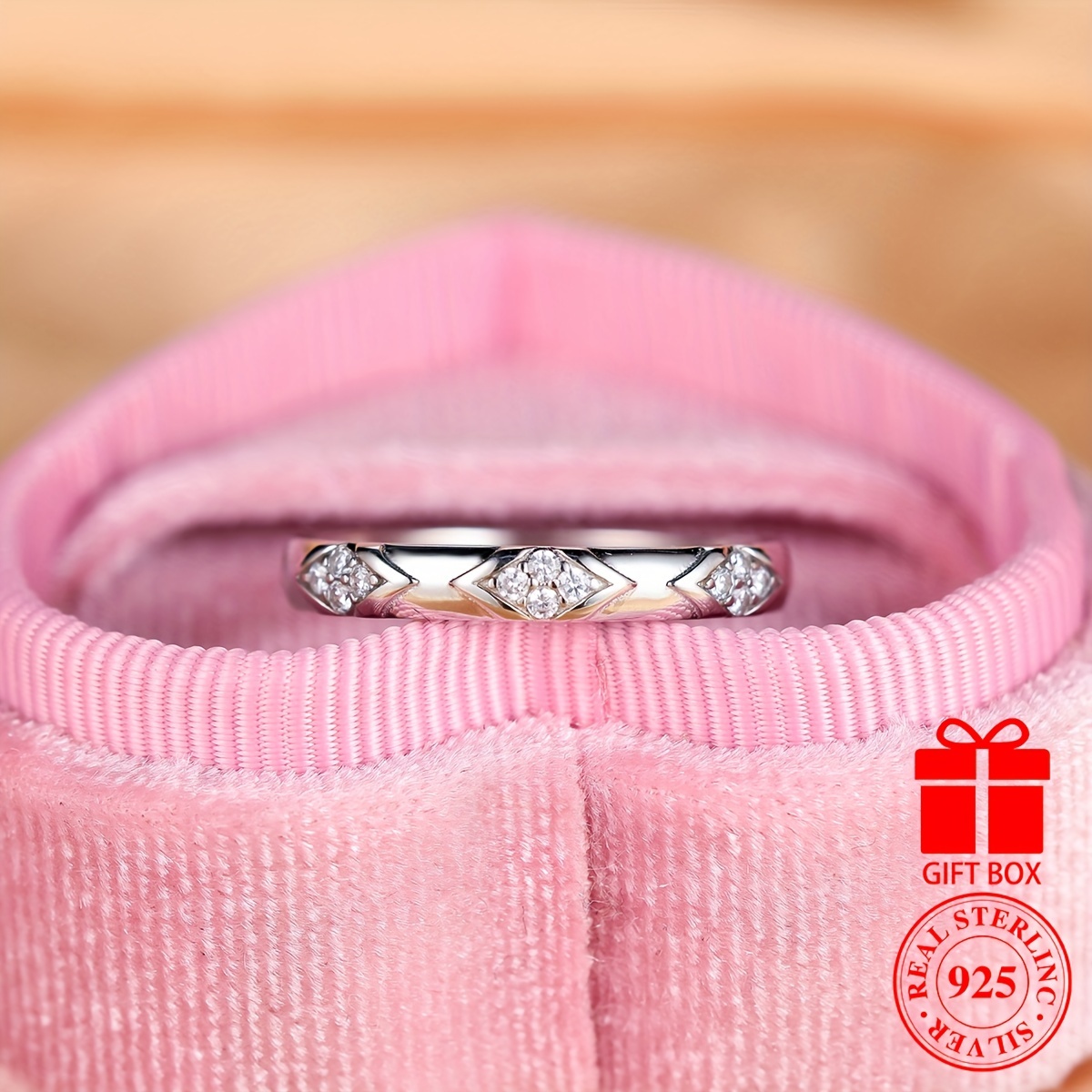 925 Sterling Silver Ring Paved Shining Zirconia Golden - Temu United ...