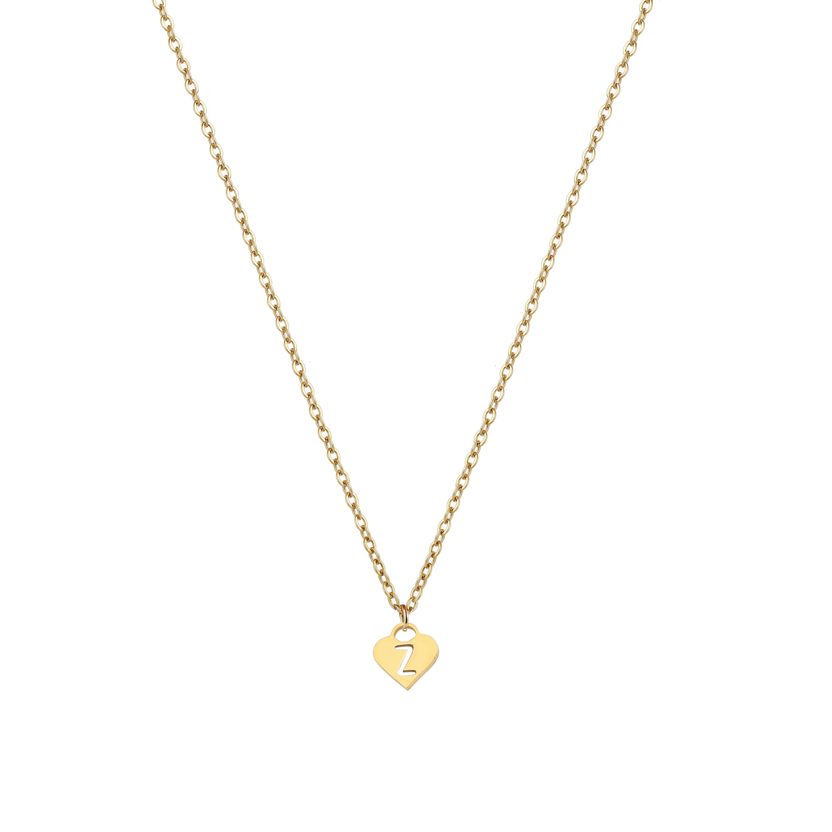 Golden Heart Shape Hollow Letter Pattern Pendant Necklace - Temu United ...