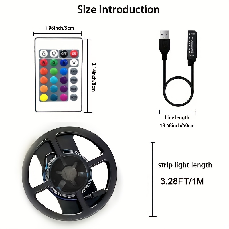 24 key Remote Control Led Decorative Strip Light Flexible - Temu United ...