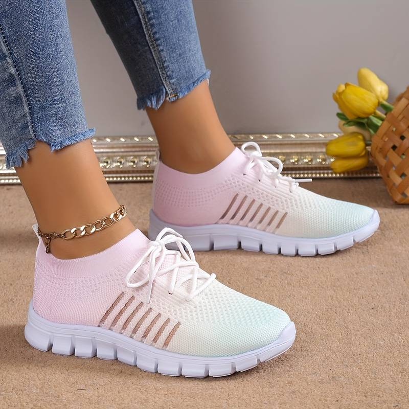 Womens Knit Lightweight Mesh Sneakers Breathable Mesh Lace Temu