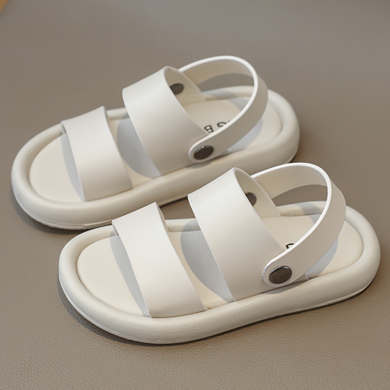 Trendy Solid Color Open Toe Sandals Girls Comfortable - Temu Australia