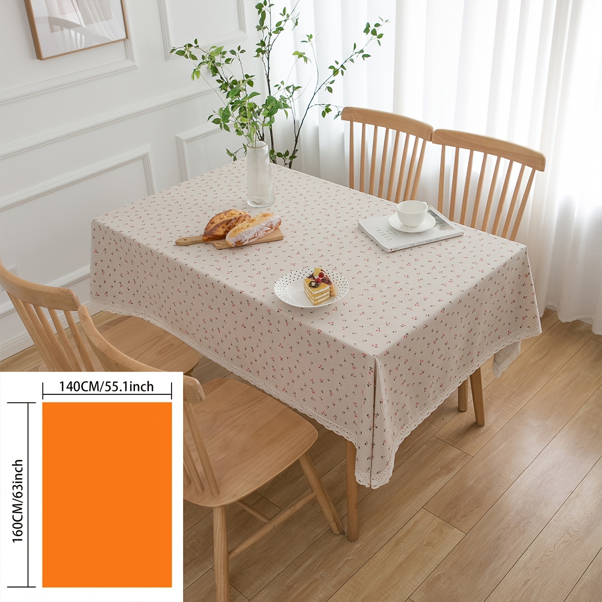 Viscose Tablecloth Small Fresh Style Pastoral Table Decor - Temu Canada