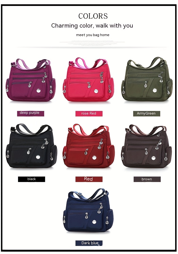 Multi Layer Crossbody Bag Fashion Nylon Shoulder Bag Women's - Temu