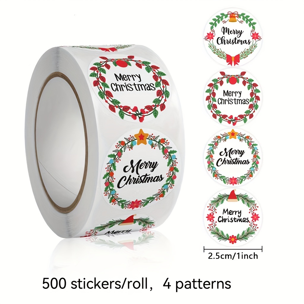 500 Stickers Circular Christmas Gift Sealing Sticker Merry - Temu Australia