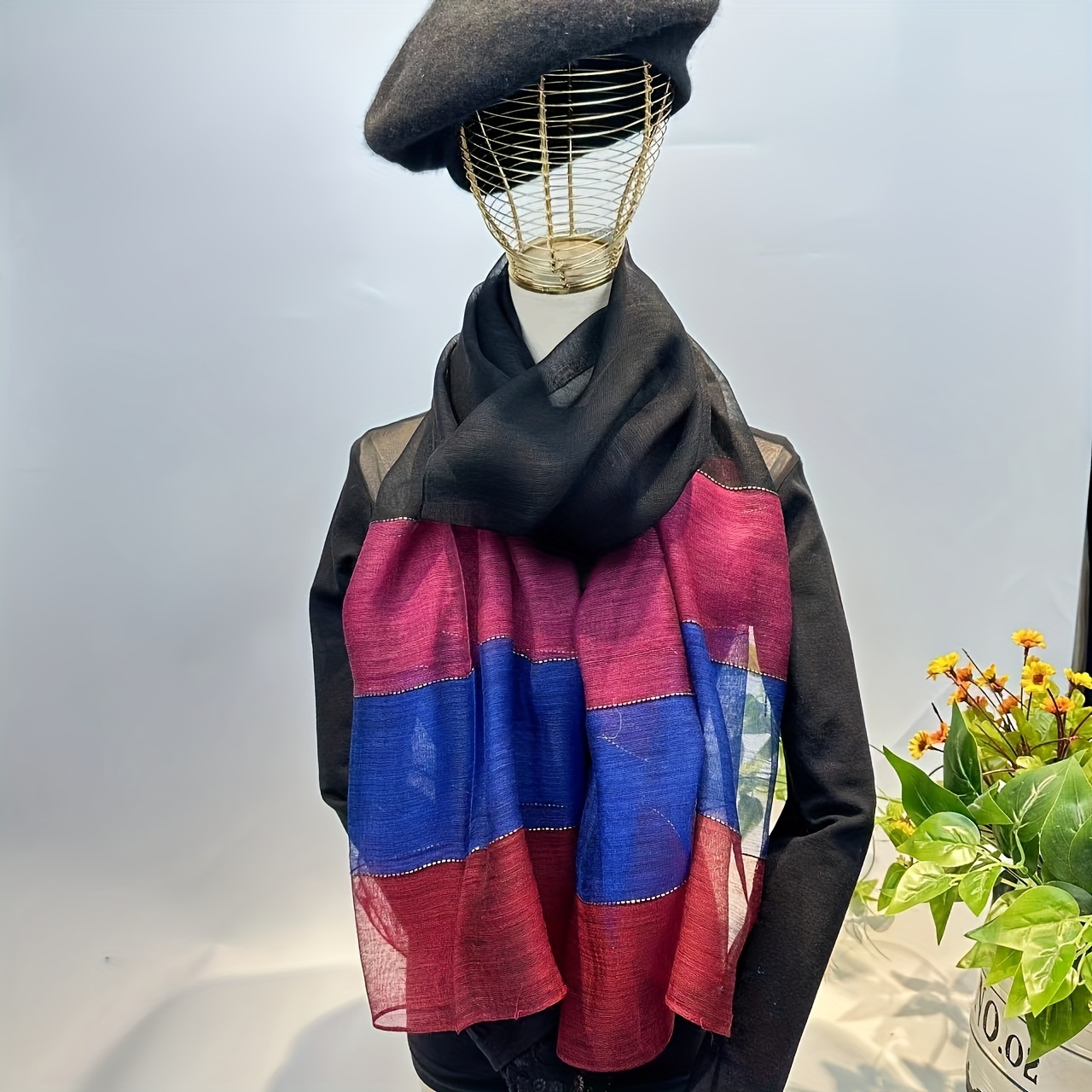 Boho Multicolor Mulberry Silk Scarf Women's Thin Breathable - Temu ...