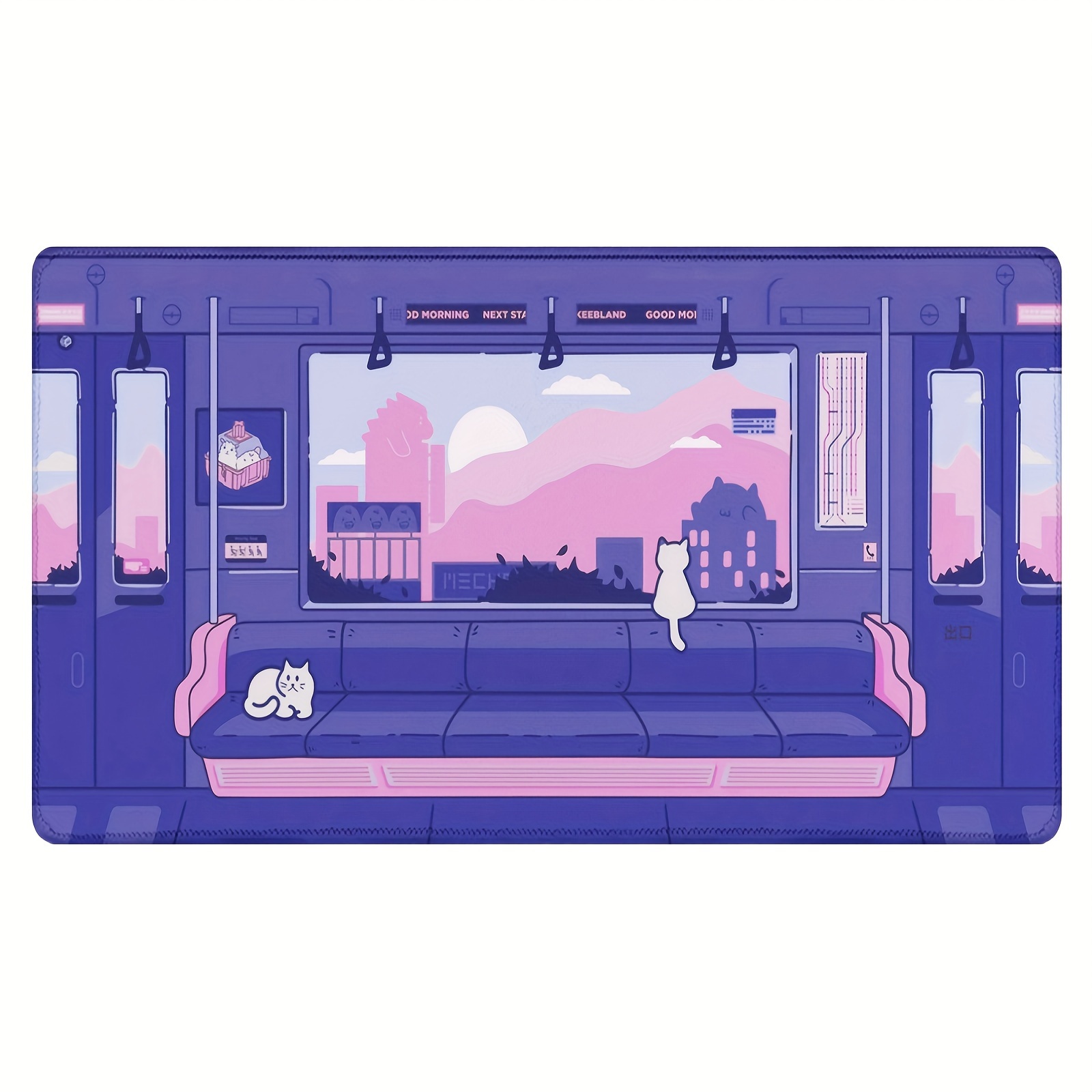 cute anime cat large desk pad office computer mouse pad - Temu United ...