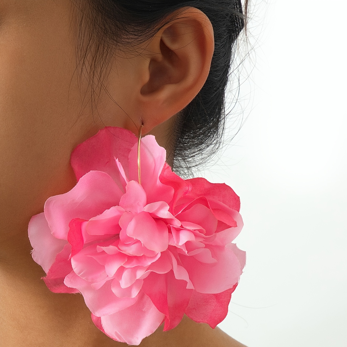 Exaggerated Floral Earrings Women Sweet 3d Flower - Temu Portugal