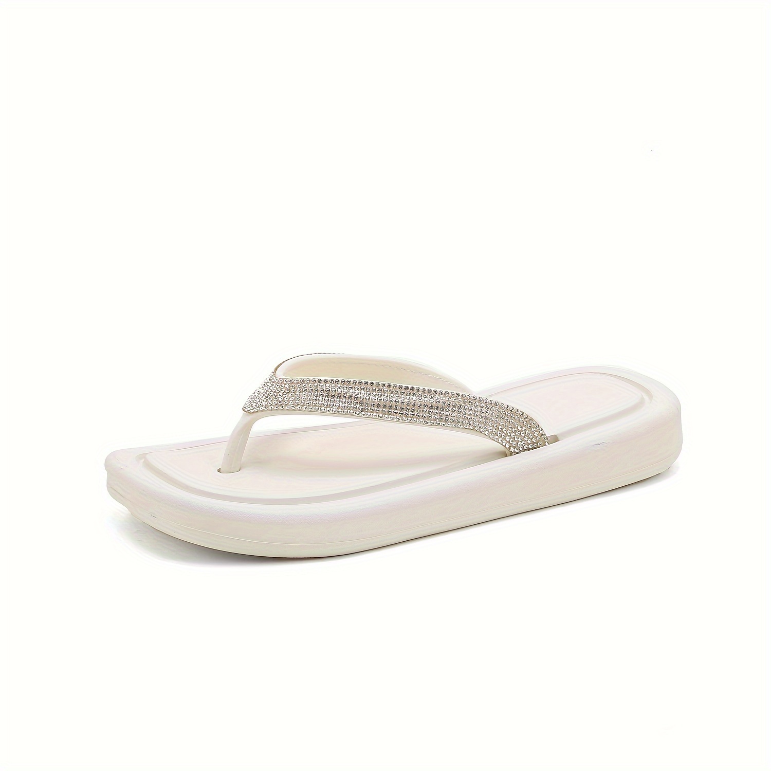 Mujeres Rhinestone Patrón Flip Flops Slip On Soft Sole - Temu Mexico