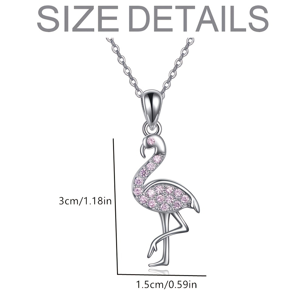 Fashion Cute Cartoon Pink Rhinestone Flamingo Pendant - Temu